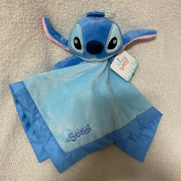 Disney | Toys | Disney Baby Stitch Security Blankie Lovey Plush 4x14 ...